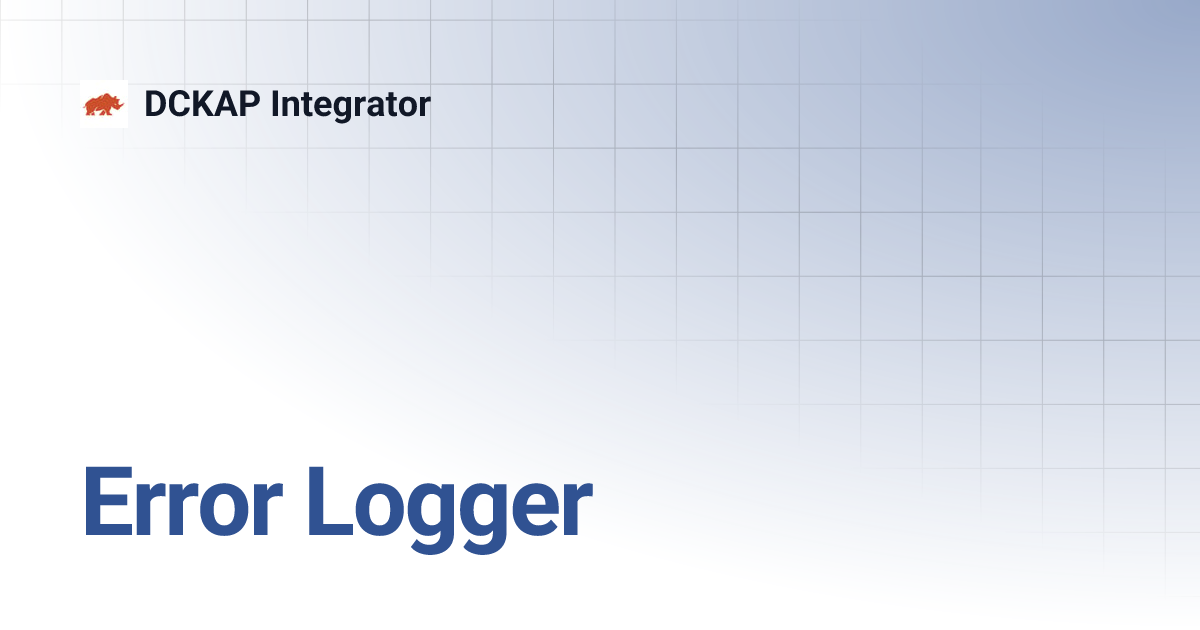 Error Logger | DCKAP Integrator