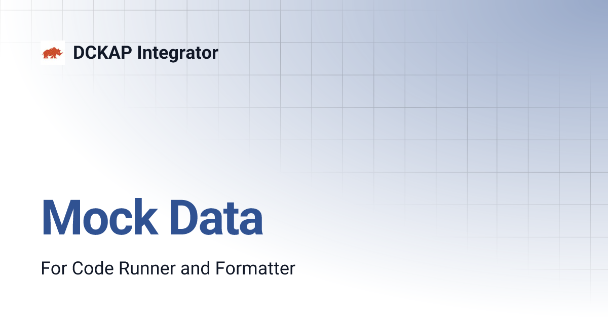 Mock Data | DCKAP Integrator